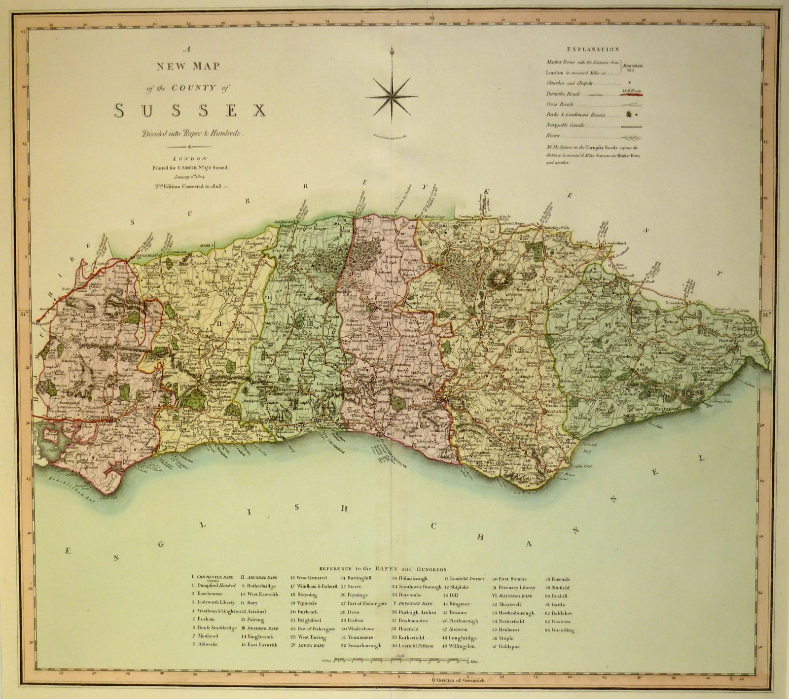 Sussex Antique Maps Old Maps Of Sussex Vintage Maps Of Sussex Uk