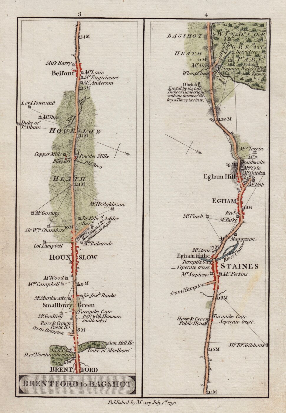 Antique Road Maps, Vintage Road Maps, Old Road Maps, John Ogliby ...