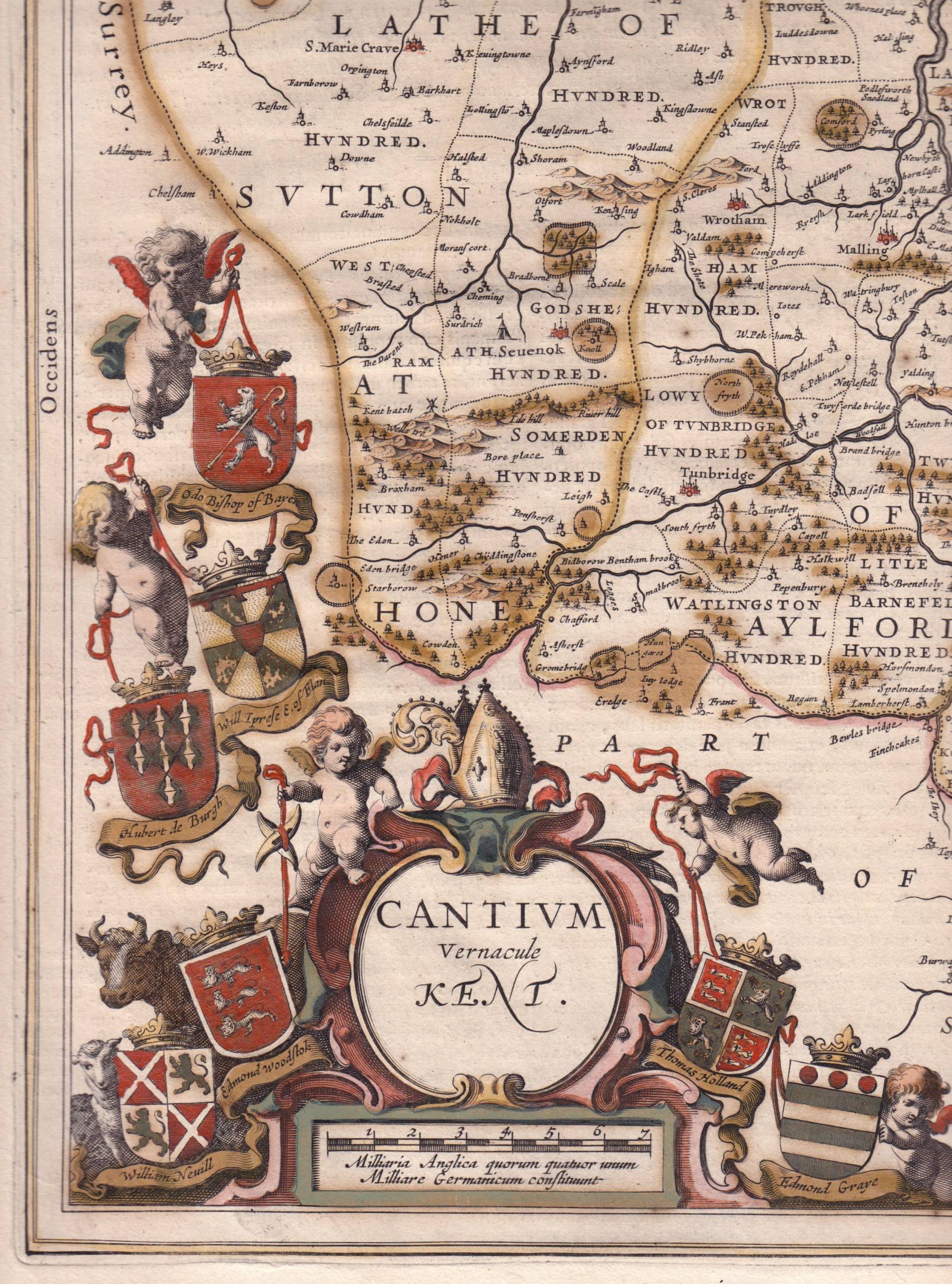 Kent Antique Maps, Old Maps of Kent, Vintage Maps of Kent, UK