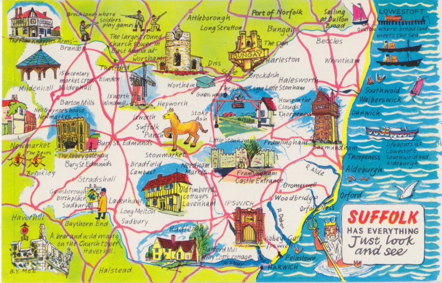 Suffolk Antique Maps, Old Maps of Suffolk, Vintage Maps of Suffolk, UK