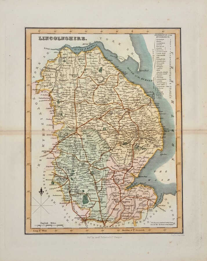 Lincolnshire Antique Maps, Old Maps of Lincolnshire, Vintage Maps of ...