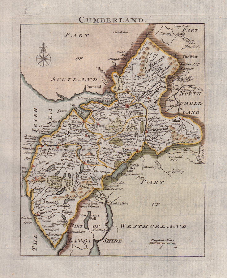 Cumberland Antique Maps, Old Maps of Cumberland, Vintage Maps of ...