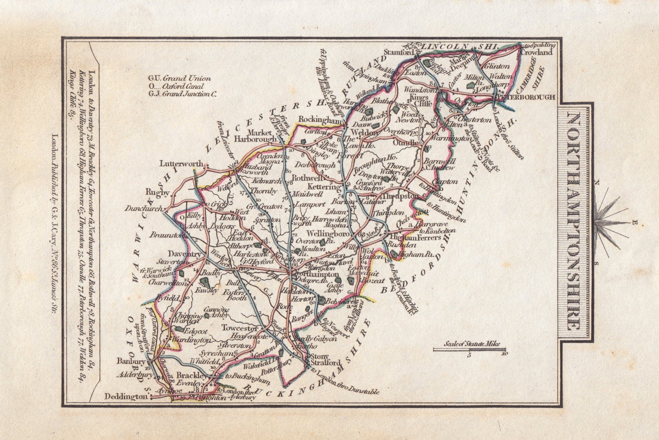 Northamptonshire Antique Maps, Old Maps of Northamptonshire, Vintage ...