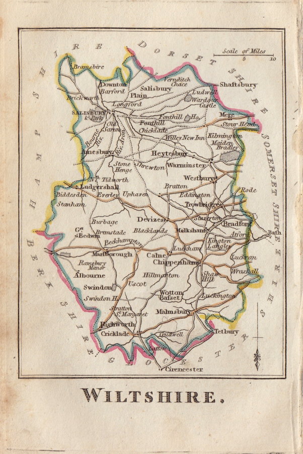 Wiltshire Antique Maps, Old Maps of Wiltshire, Vintage Maps of ...