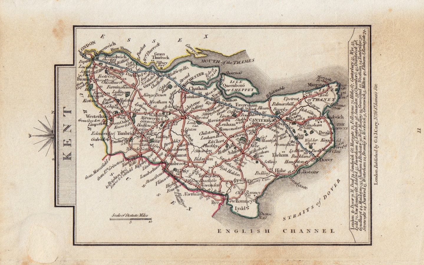 Kent Antique Maps, Old Maps of Kent, Vintage Maps of Kent, UK