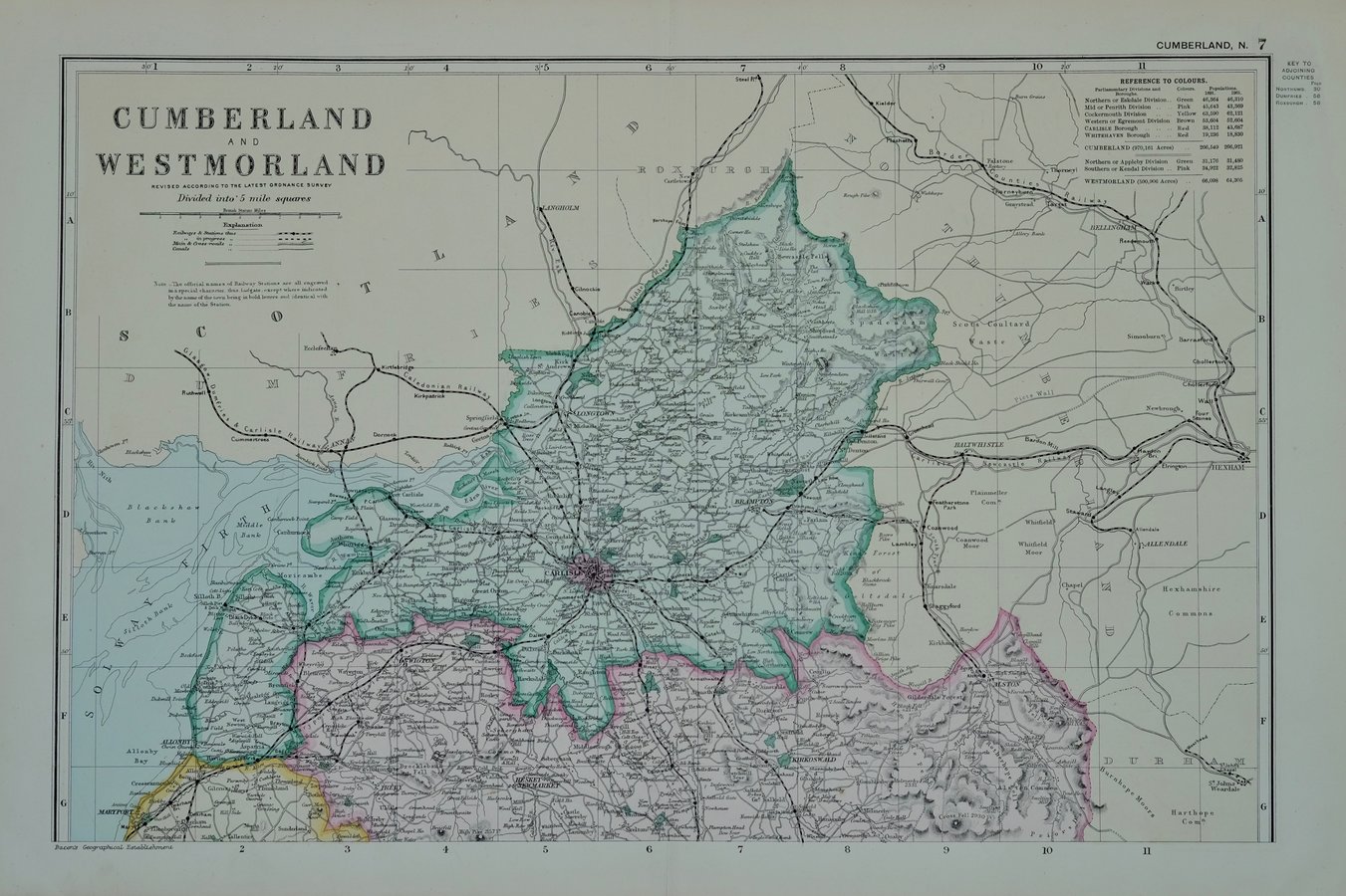 Cumberland Antique Maps, Old Maps of Cumberland, Vintage Maps of ...