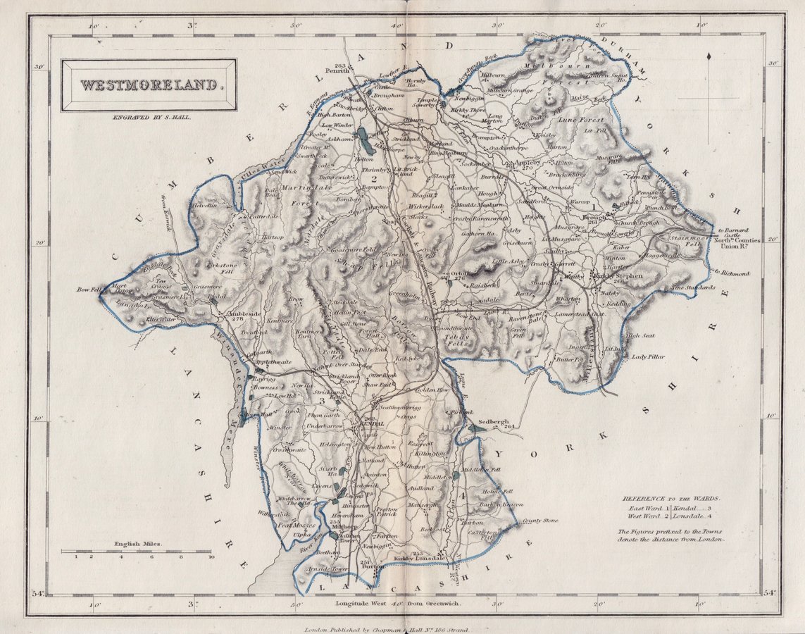 Westmorland Antique Maps, Old Maps of Westmorland, Vintage Maps of ...