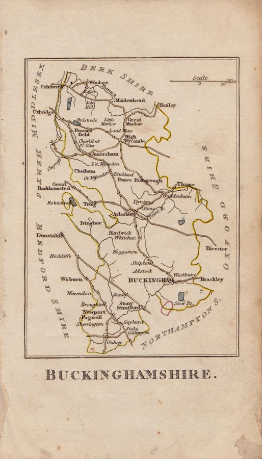 Buckinghamshire Antique Maps, Old Maps of Buckinghamshire, Vintage Maps ...