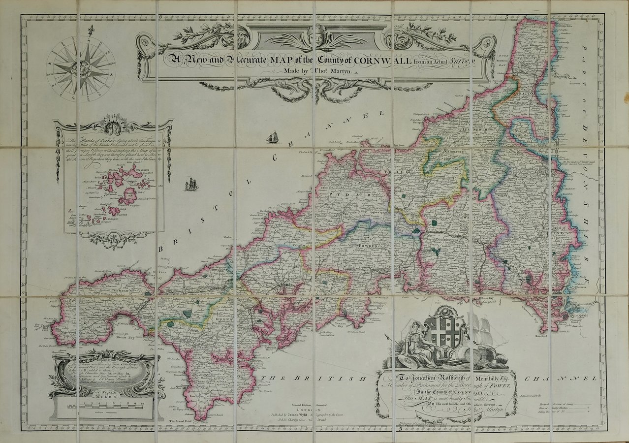 Cornwall Antique Maps, Old Maps of Cornwall, Vintage Maps of Cornwall, UK