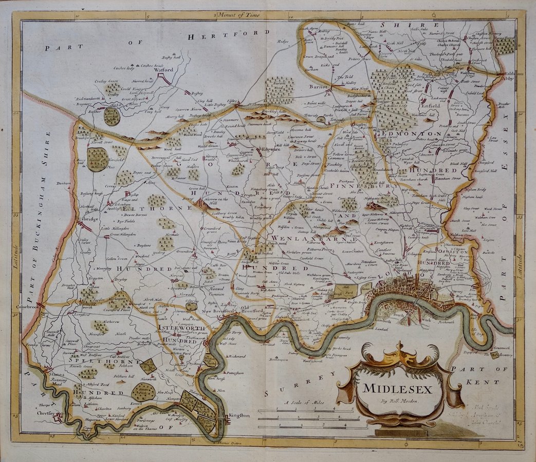 Middlesex Antique Maps, Old Maps of Middlesex, Vintage Maps of ...