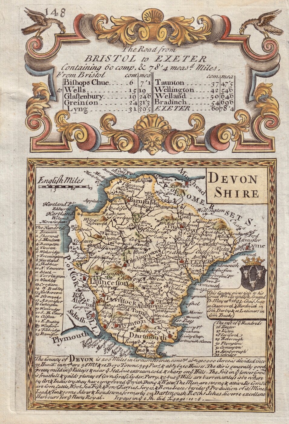 Devon Antique Maps, Old Maps of Devon, Vintage Maps of Devon, UK