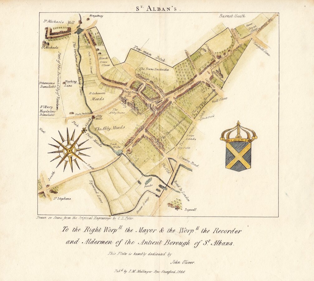 Town Plans, Antique Maps, Vintage Maps, Old Maps, York, St Albans ...