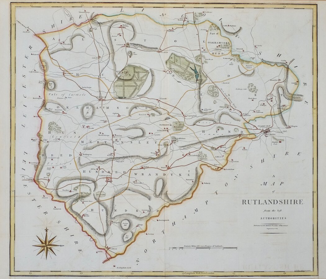 Rutland Antique Maps, Old Maps of Rutland, Vintage Maps of Rutland, UK