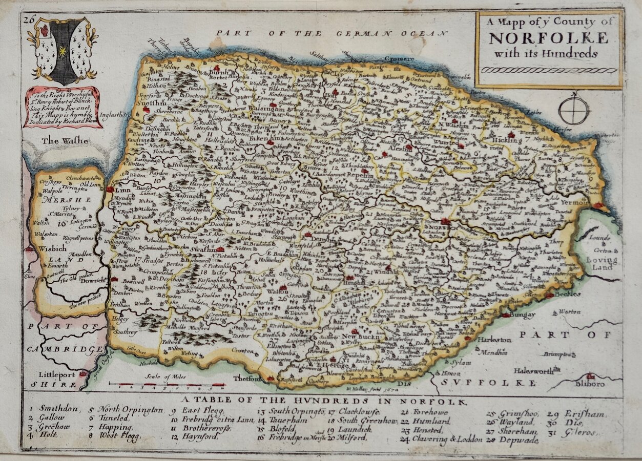 Norfolk Antique Maps, Old Maps of Norfolk, Vintage Maps of Norfolk, UK